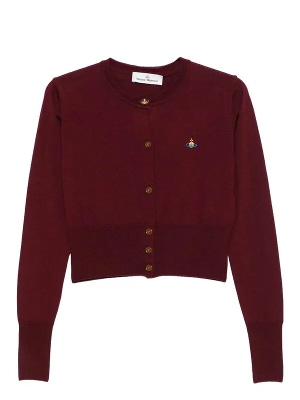 VIVIENNE WESTWOOD Orb Emblem Button Front Cardigan - Red