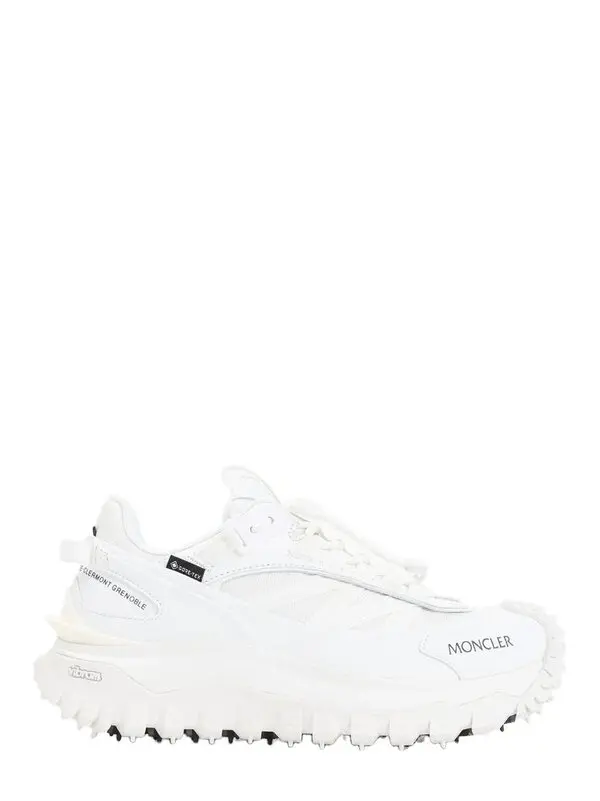 Moncler Neutrals" Lace-up Leather And Nylon Trainers - Cream