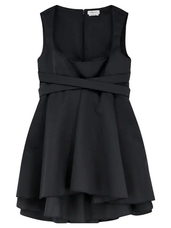 Alexander McQueen Taffeta Dress With Wrap Band - Black