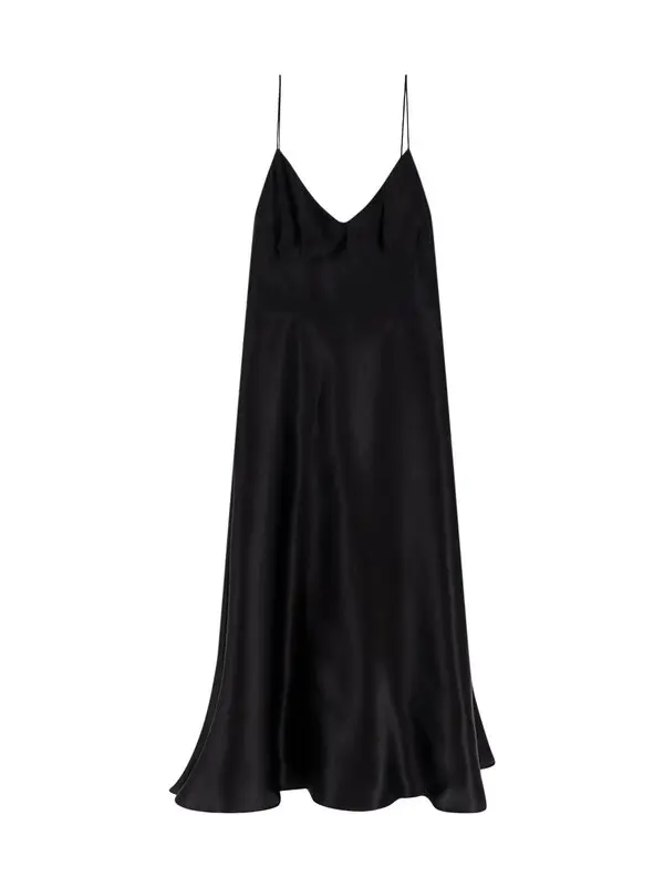 Alberta Ferretti Silk V-neck Flared Dress - Multicolor