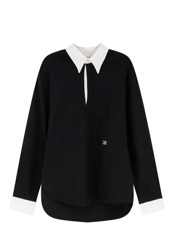 Celine Cotton Sweatshirt With Triomphe Embroidery - Multicolor