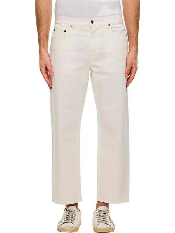 GOLDEN GOOSE Cory Loose Skate Dyed" White Denim Jeans - Multicolor