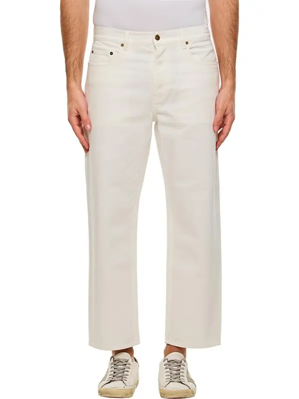 GOLDEN GOOSE Cory Loose Skate Dyed" White Denim Jeans - Multicolor