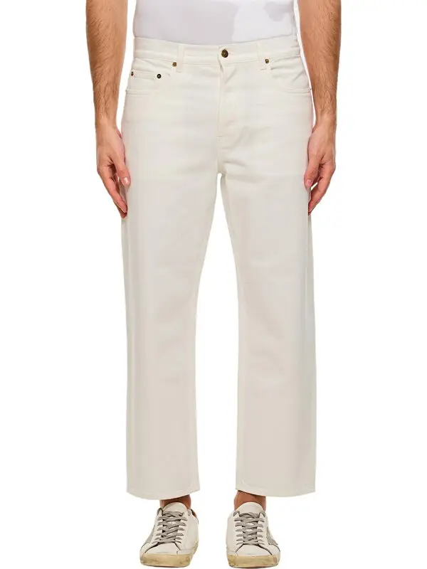 GOLDEN GOOSE Cory Loose Skate Dyed" White Denim Jeans - Multicolor