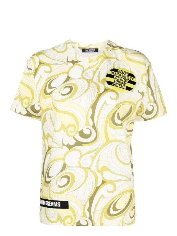 Raf Simons Abstract Pattern Cotton-blend T-shirt - Yellow