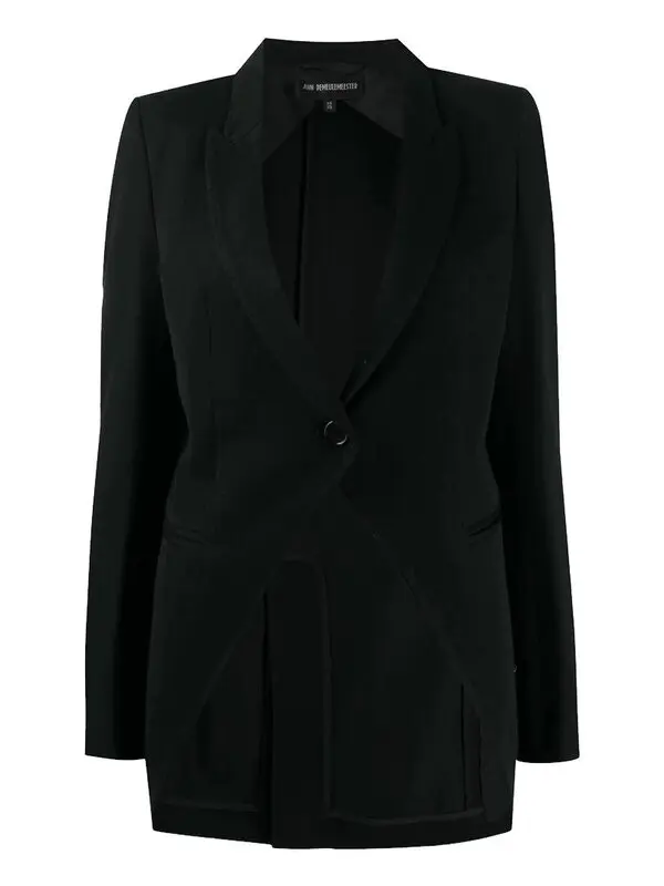 ANN DEMEULEMEESTER Cotton-wool Blend Peak Lapel Jacket - Black