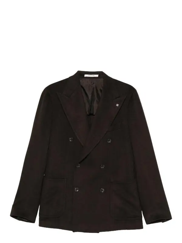 Tagliatore Double-breasted Peak Lapel Cashmere Blazer - Brown