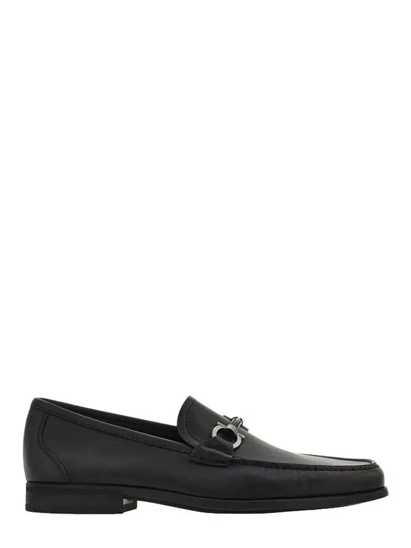 FERRAGAMO Gancini Bit Loafers - Black