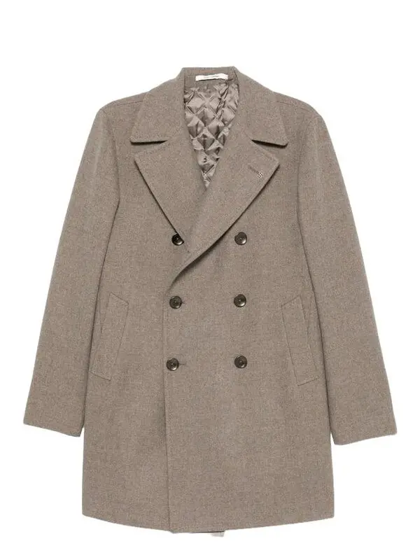 Tagliatore Double-breasted Virgin Wool Coat - Brown