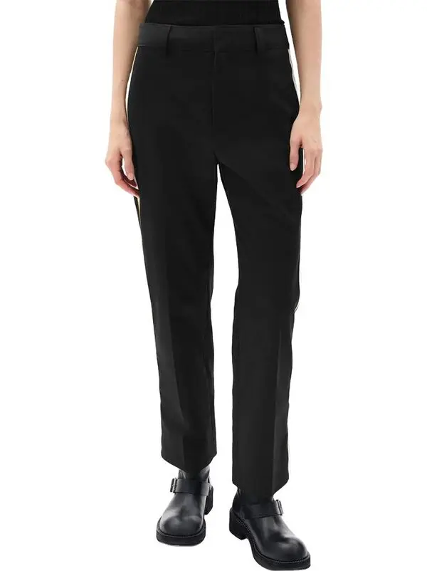ANN DEMEULEMEESTER Straight Leg Cropped Trousers - Black