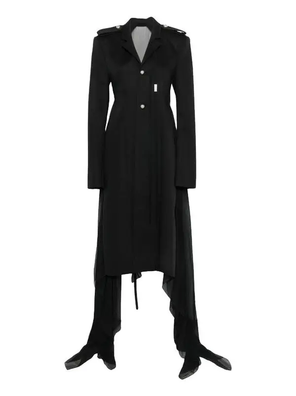 ANN DEMEULEMEESTER Single Breasted Coat - Black