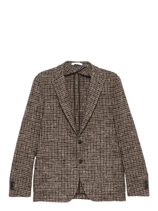 Tagliatore Houndstooth Blazer - Brown