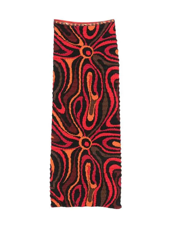 Emilio Pucci Printed Puckered Texture Skirt - Black