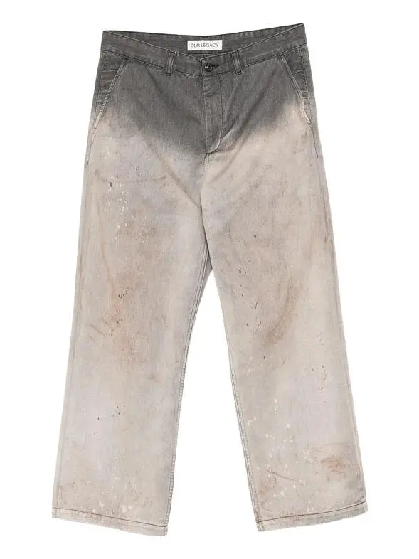 Our Legacy Grey Denim Wide-leg Jeans - Gray