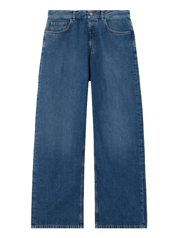 Palm Angels Wide Leg Denim Jeans - Blue