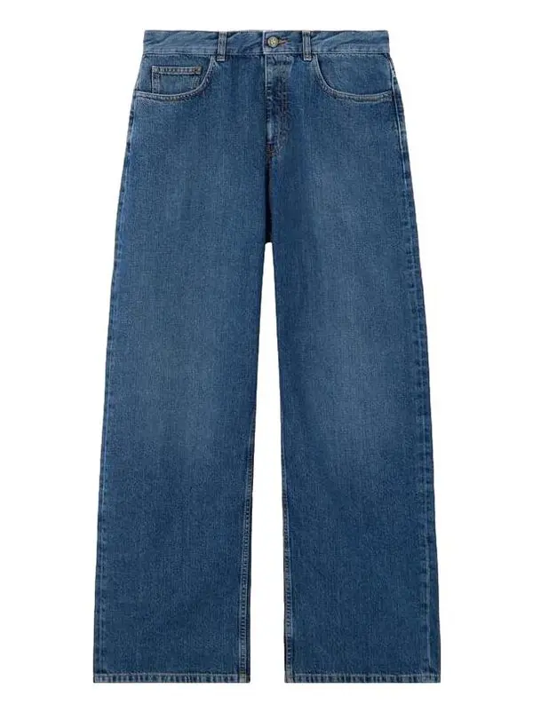 Palm Angels Wide Leg Denim Jeans - Blue