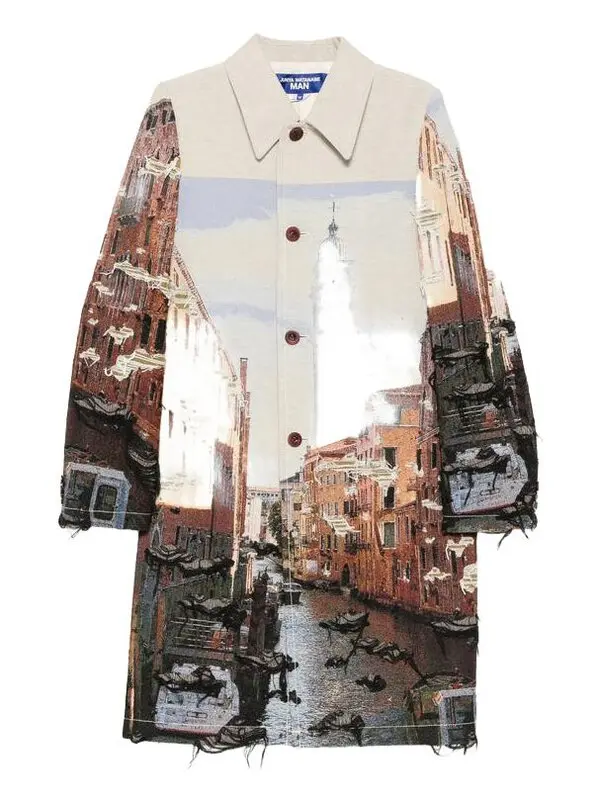 Junya Watanabe Single-breasted Tapestry Coat - Cream