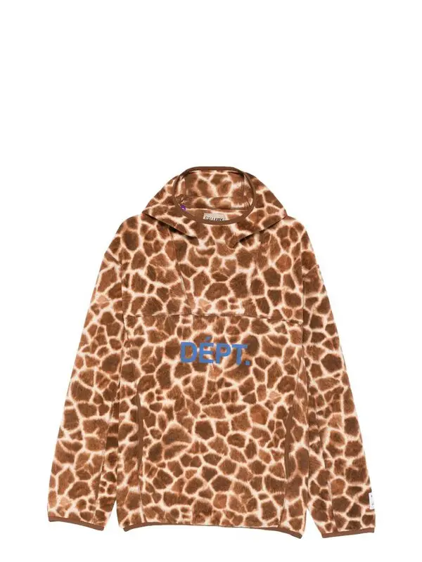 GALLERY DEPT. Giraffe Print Fleece Hoodie - Cream