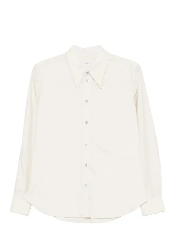 LEMAIRE Silk And Cotton Blend Long Sleeve Shirt - Cream