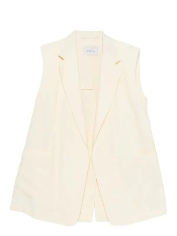 Sportmax Sleeveless Notched Lapel Waistcoat - Cream