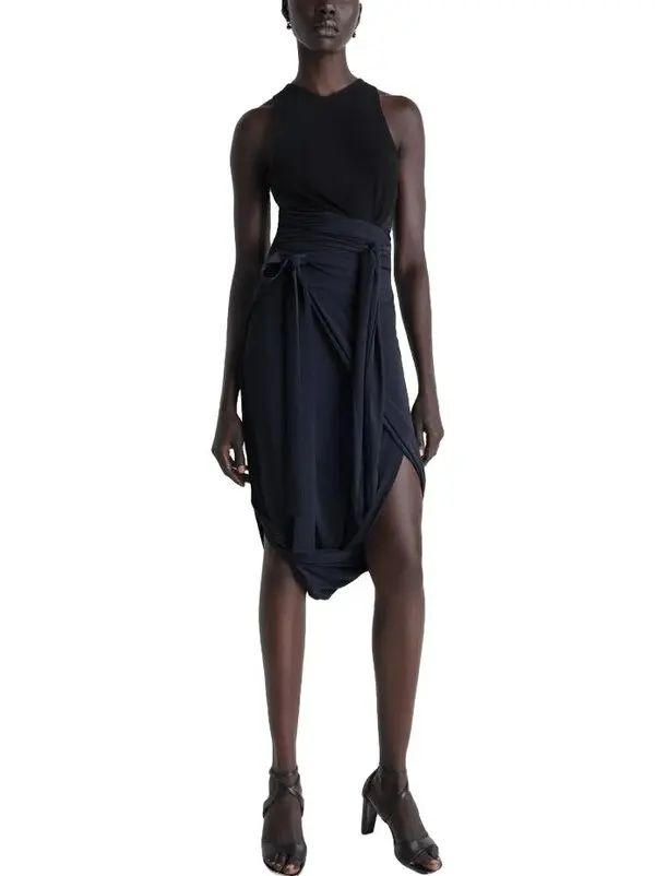 LEMAIRE Sleeveless Wrap Detail Top - Black