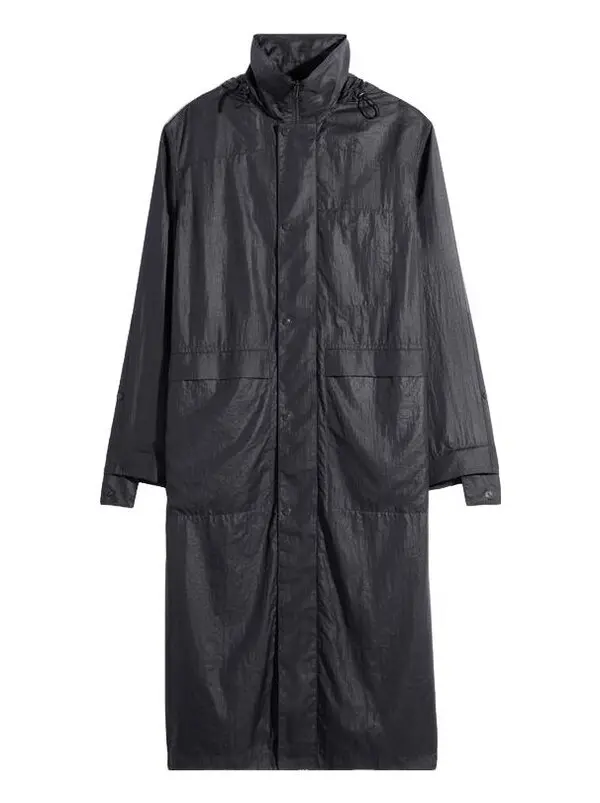 LEMAIRE Long Hooded Raincoat - Black