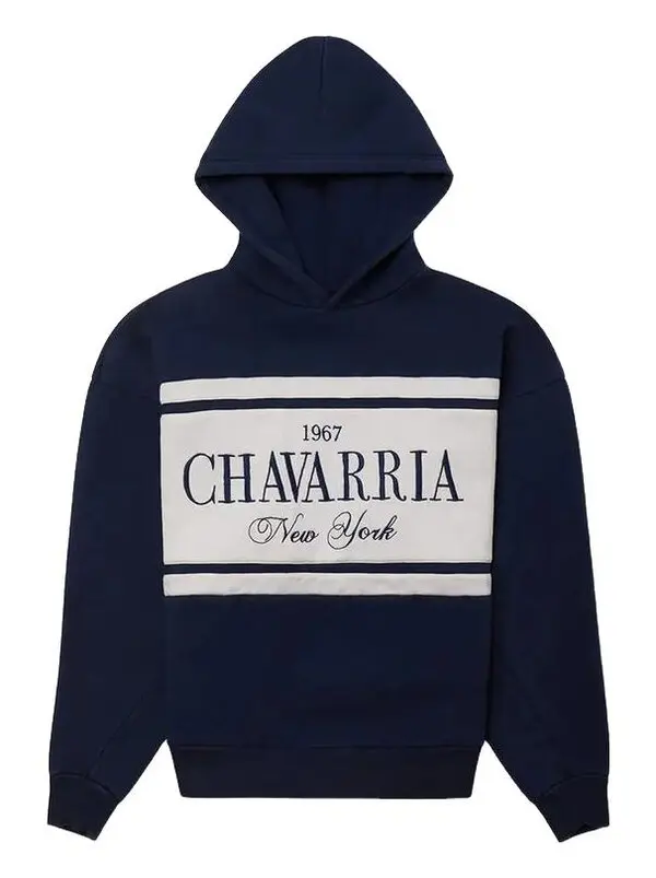 WILLY CHAVARRIA Navy Embroidered Logo Hoodie - Blue