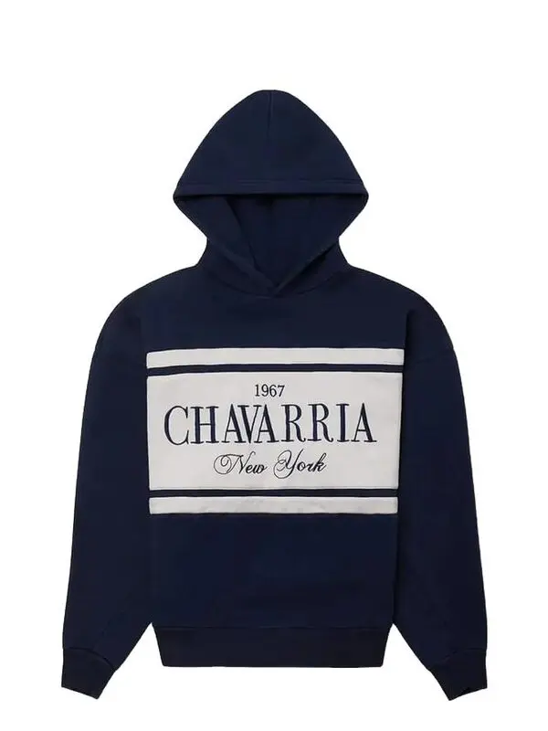 WILLY CHAVARRIA Navy Embroidered Logo Hoodie - Blue