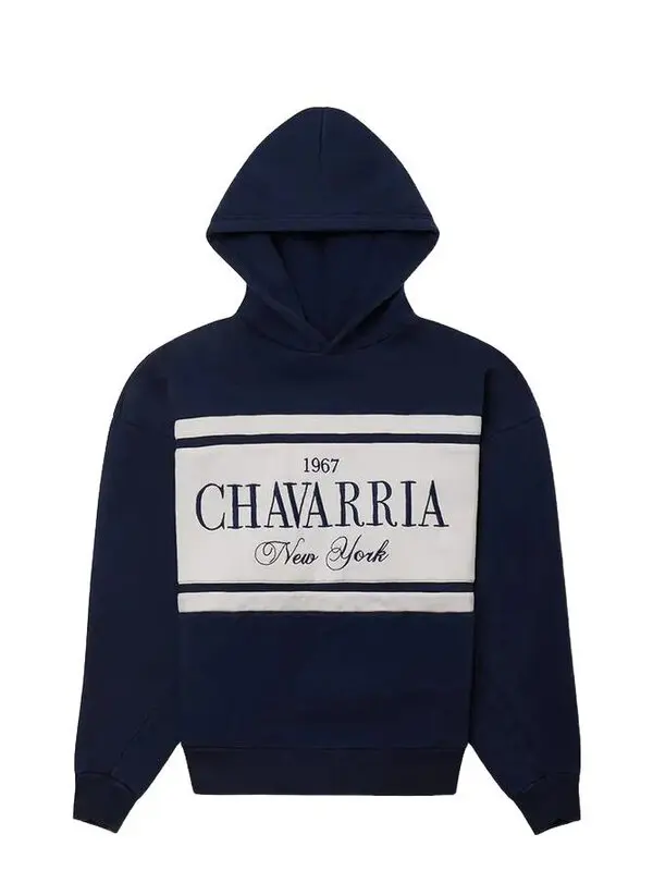 WILLY CHAVARRIA Navy Embroidered Logo Hoodie - Blue