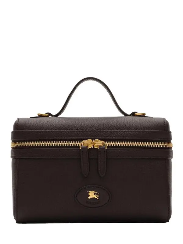 Burberry Grainy Calf Leather Vanity Case - Brown