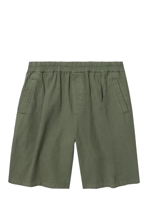 Folk Assembly Wide-leg Cotton-blend Shorts - Green