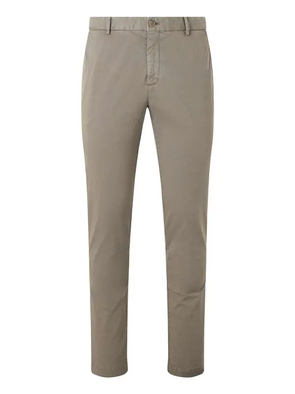 Sunspel Straight-leg Garment-dyed Cotton-blend Twill Chinos - Brown
