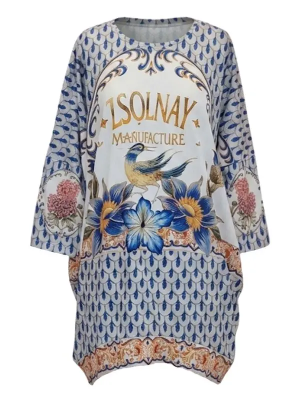 GLAM ON YOU Zsolnay Print T-shirt - Blue