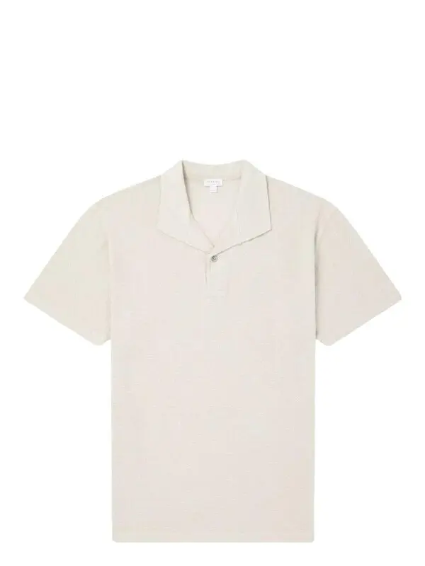 Sunspel Linen-piqué Polo Shirt - Neutrals