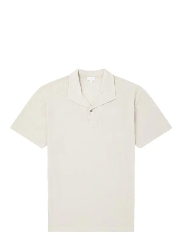 Sunspel Linen-piqué Polo Shirt - Neutrals