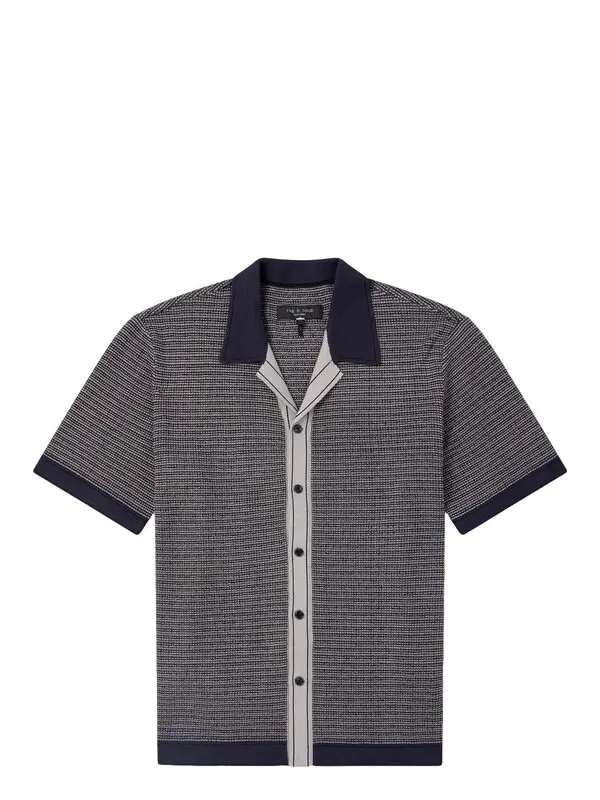 Rag & Bone Camp-collar Cotton-blend Shirt - Blue