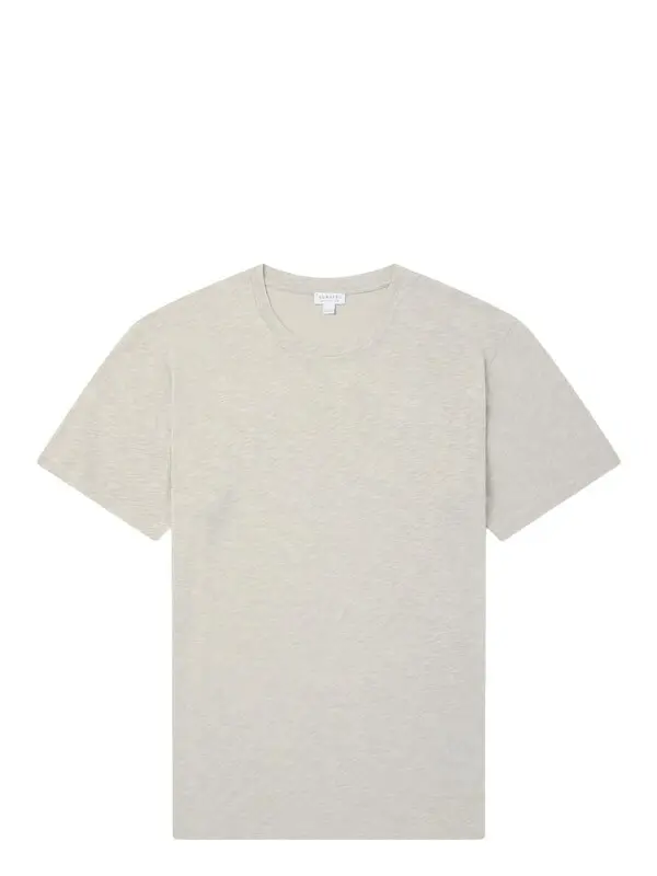 Sunspel Cotton And Linen-blend T-shirt - Neutrals