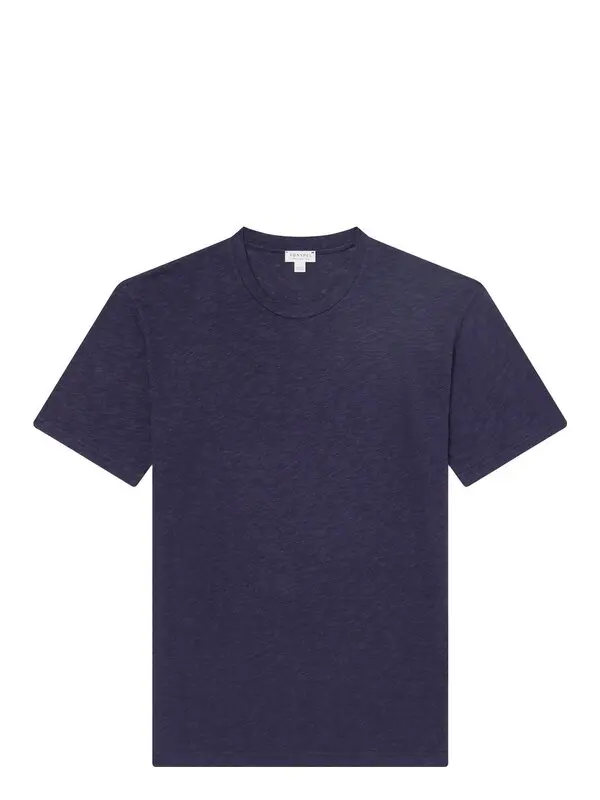 Sunspel Cotton And Linen-blend T-shirt - Blue