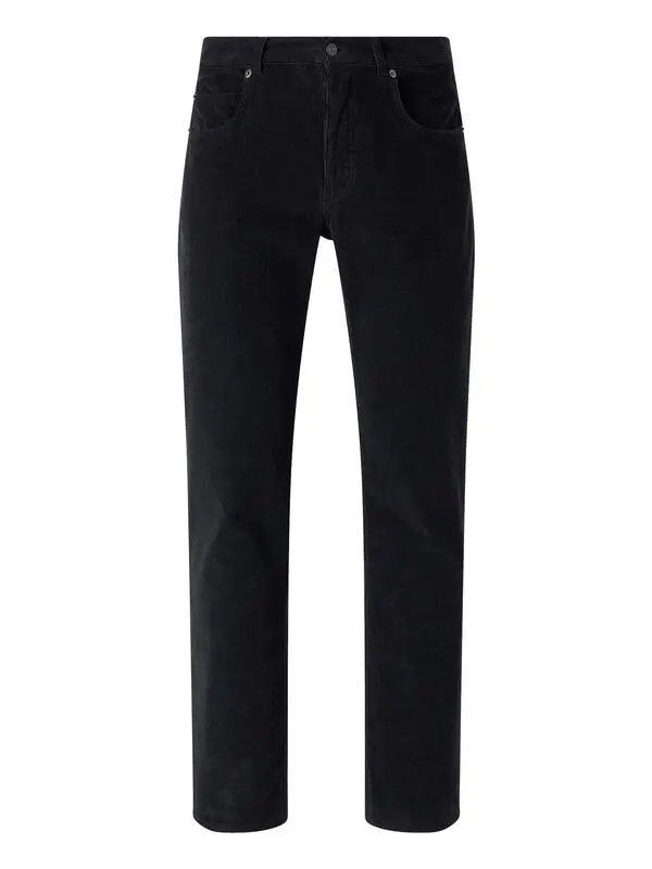 THE ROW Valentin Straight-leg Cotton-corduroy Trousers - Black