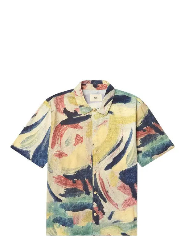 Folk Gabe Printed Linen And Cotton-blend Shirt - Multi