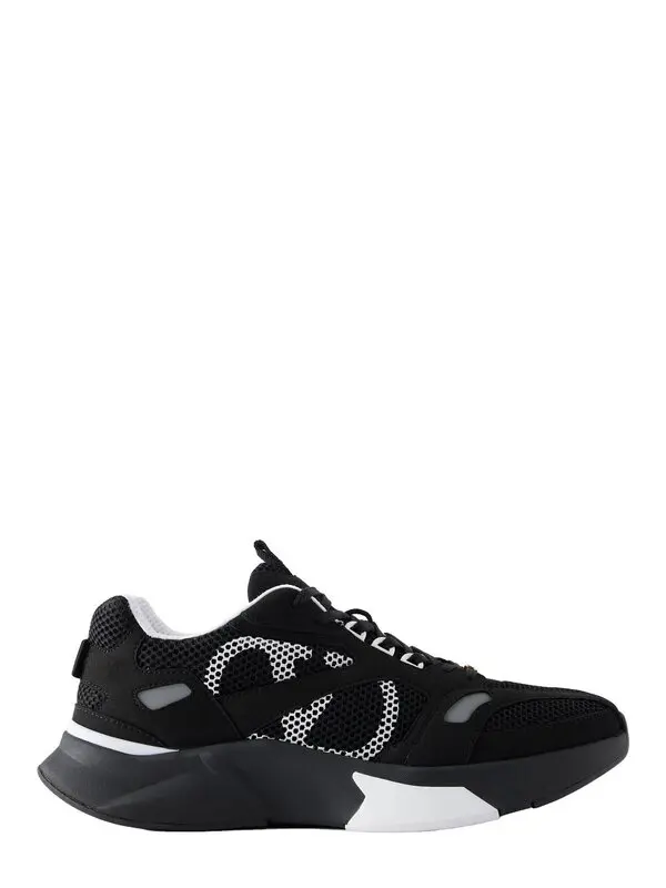 Valentino Garavani Demivee Suede-trimmed Mesh Sneakers - Black