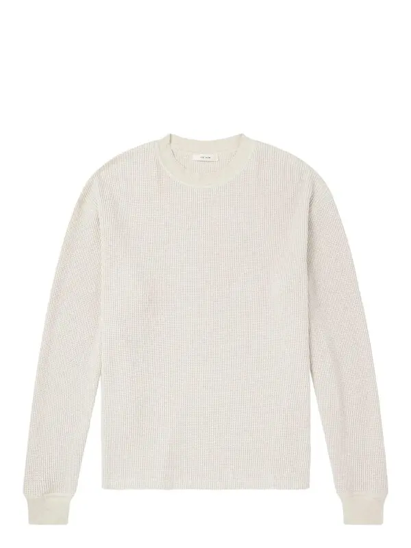 THE ROW Masaki Cotton Waffle-knit Sweater - Gray