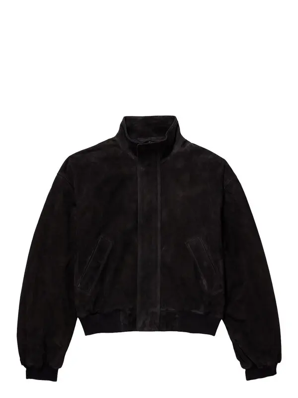 Balenciaga Suede Zip-up Jacket - Black