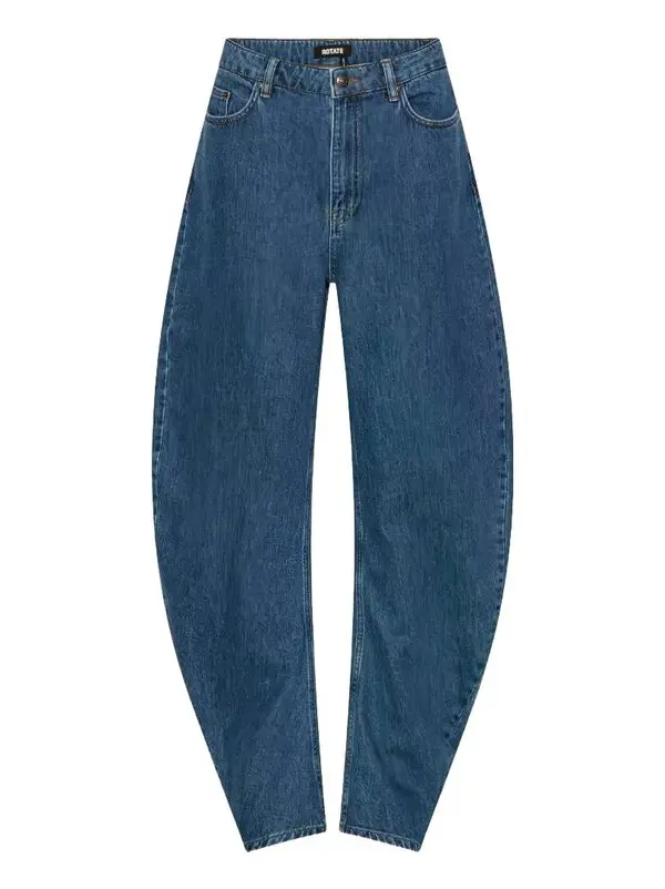 ROTATE BY BIRGER CHRISTENSEN Draped Barrel Leg Jeans - Blue