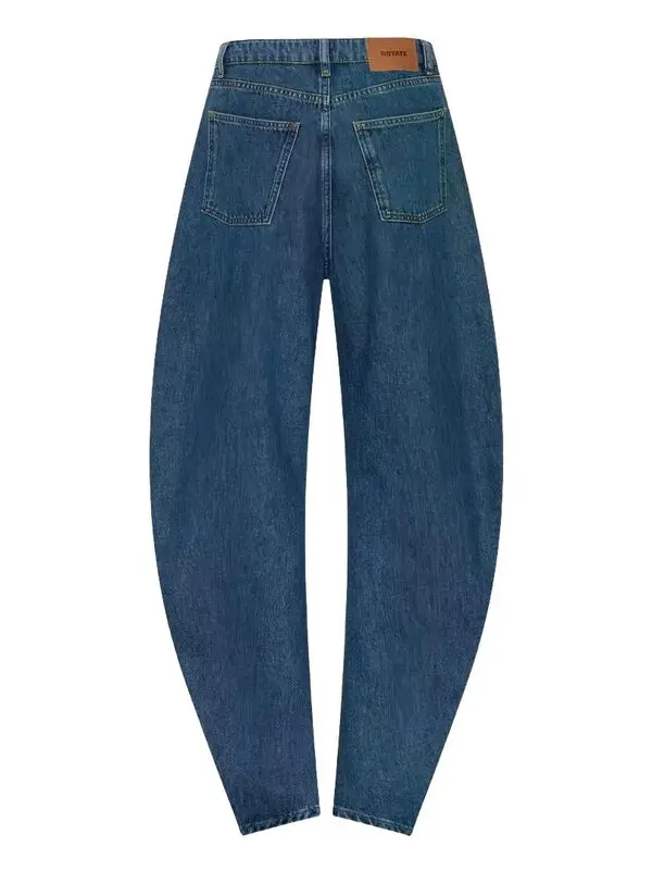 ROTATE BY BIRGER CHRISTENSEN Draped Barrel Leg Jeans - Blue