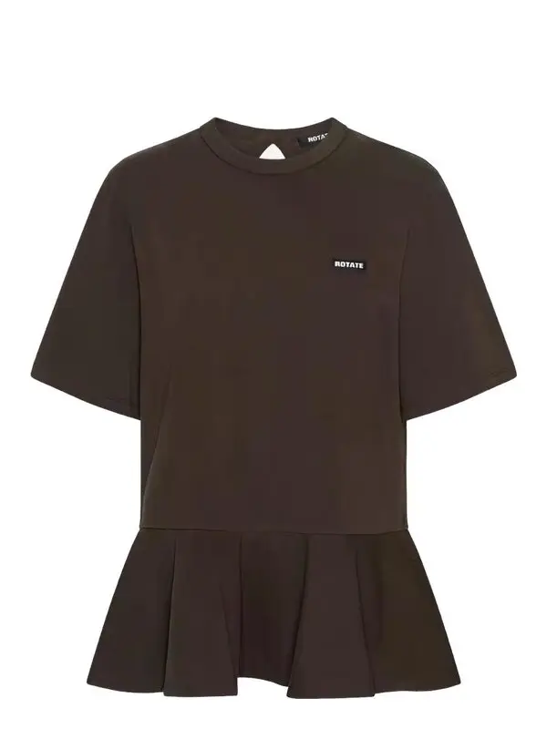 ROTATE BY BIRGER CHRISTENSEN Peplum T-shirt - Brown