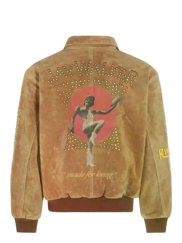 PALY Embellished Suede Jacket - Brown