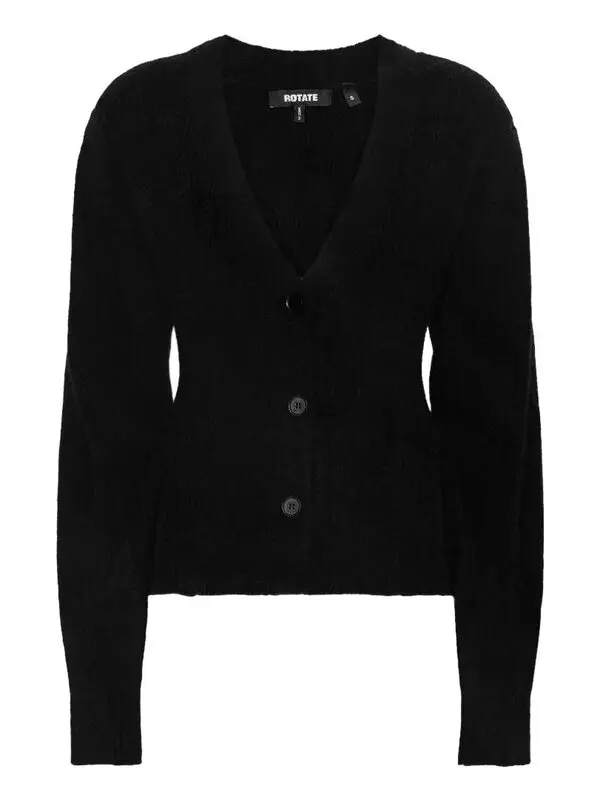 ROTATE BY BIRGER CHRISTENSEN Peplum Hem Cardigan - Black