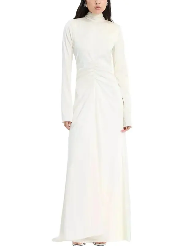 ROTATE BY BIRGER CHRISTENSEN Long-sleeve Scarf Maxi Dress - Neutrals