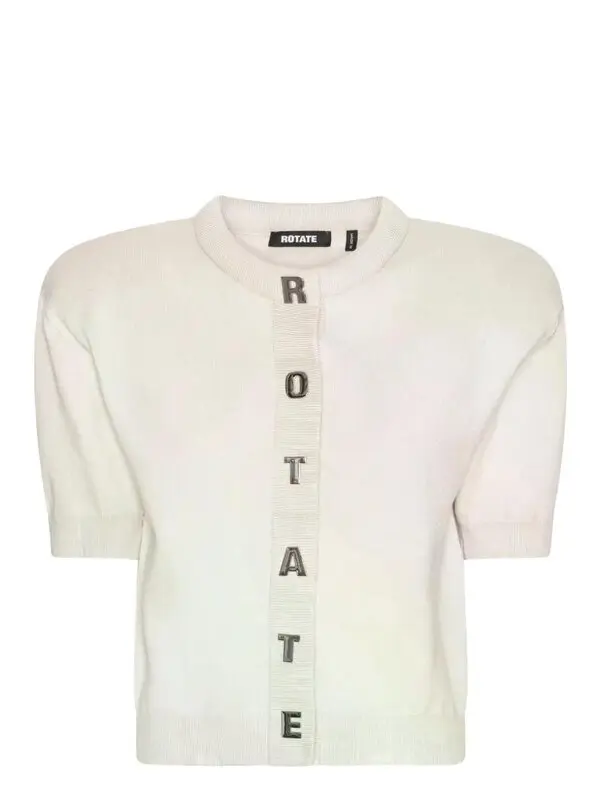 ROTATE BY BIRGER CHRISTENSEN Letter Buttoned Cardigan - Neutrals